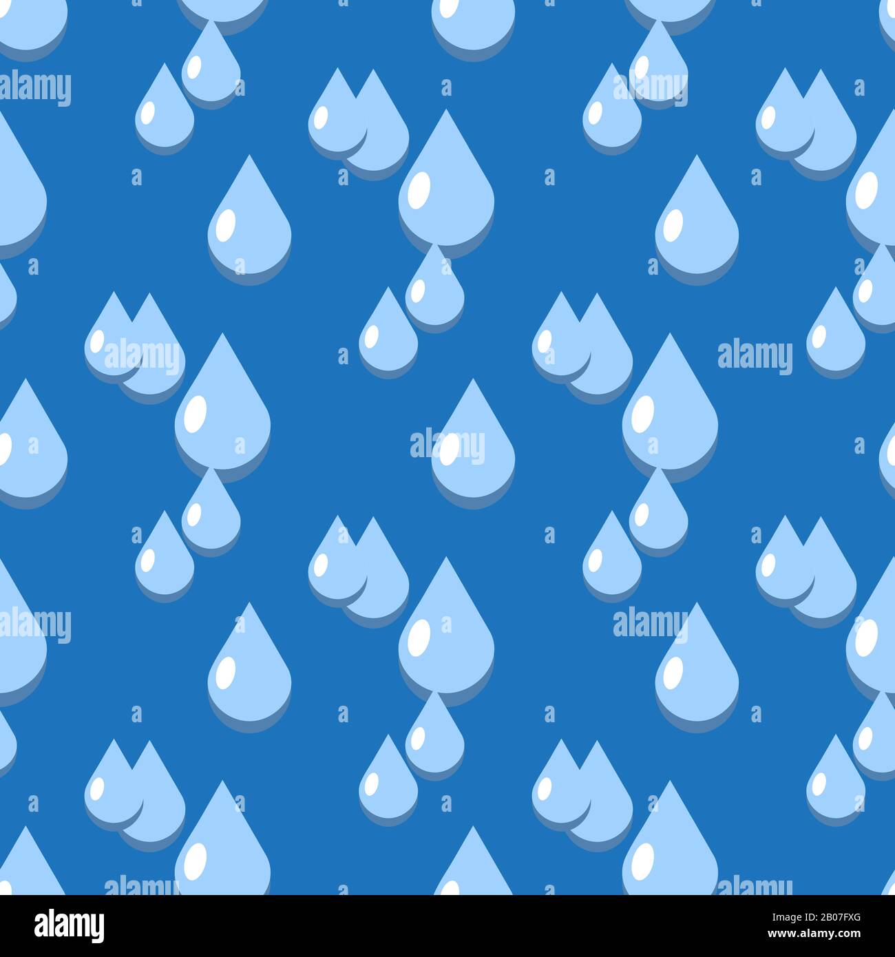 Blue vector water drops seamless pattern. Liquid dew clear illustration ...