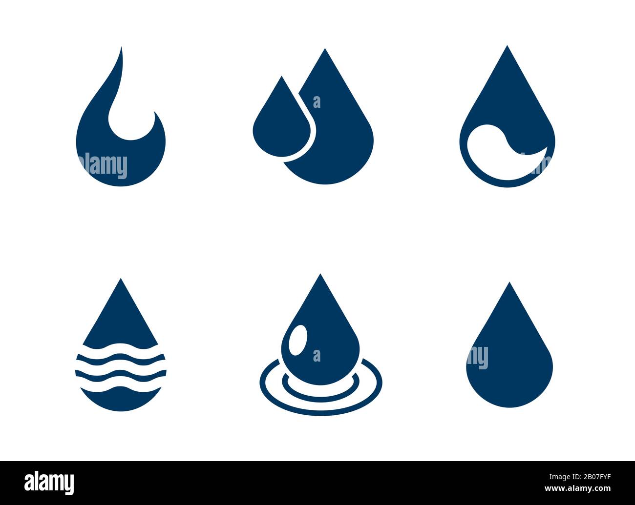 Set of vector water drops isolated on white background. Collection of ...