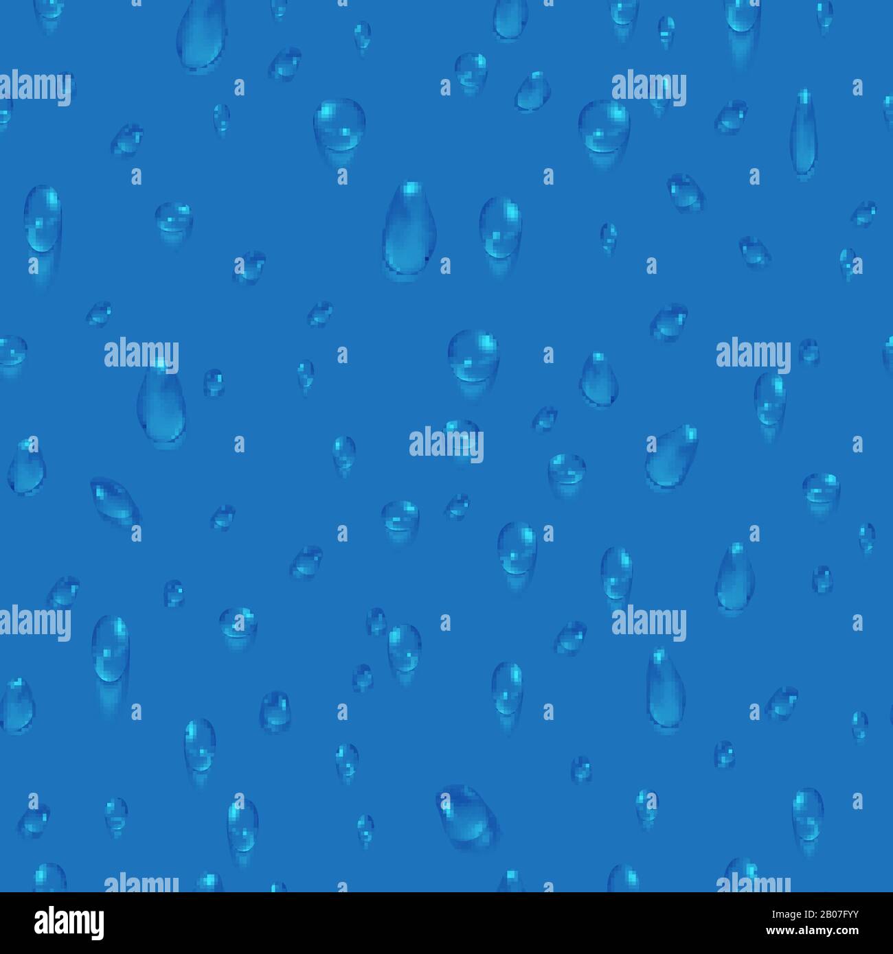 Transparent water drops vector seamless pattern. Clear freshness ...