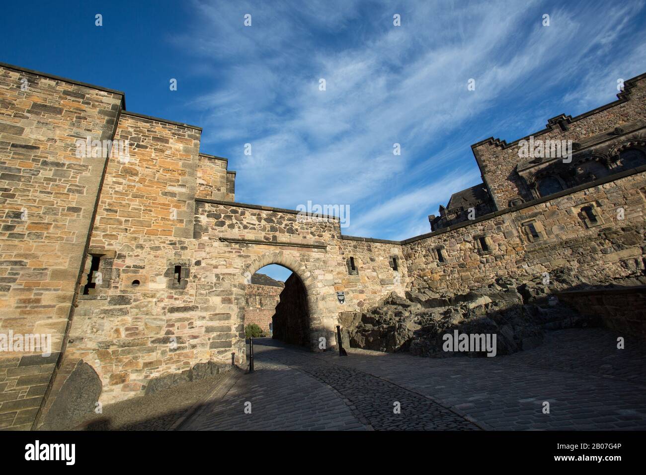City of Edinburgh, Scotland. West entrance to Crown Square in the Upper ...