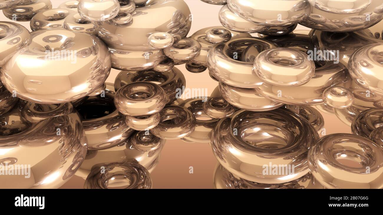 3D rendering of Background with golden torus Stock Photo - Alamy