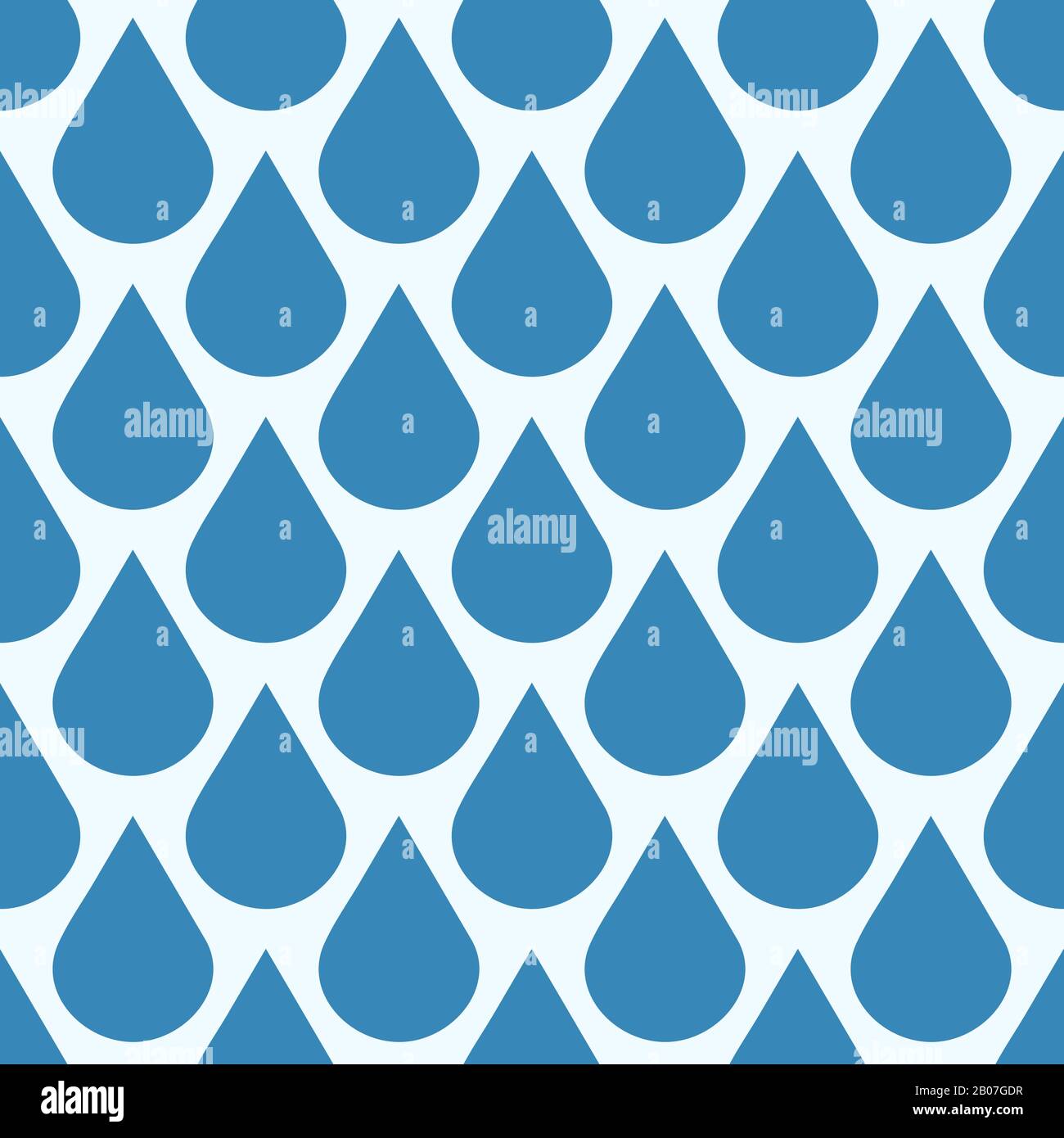 Blue vector falling water drops seamless pattern. Background wet ...