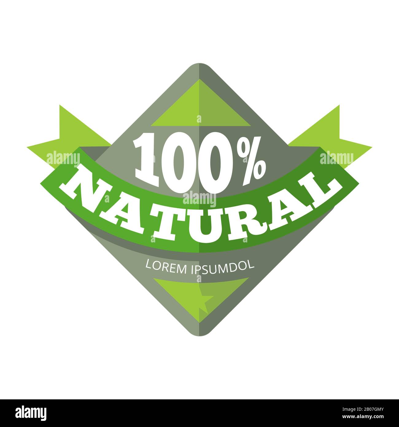 Green organic natural eco label. Sticker quality element, vector ...