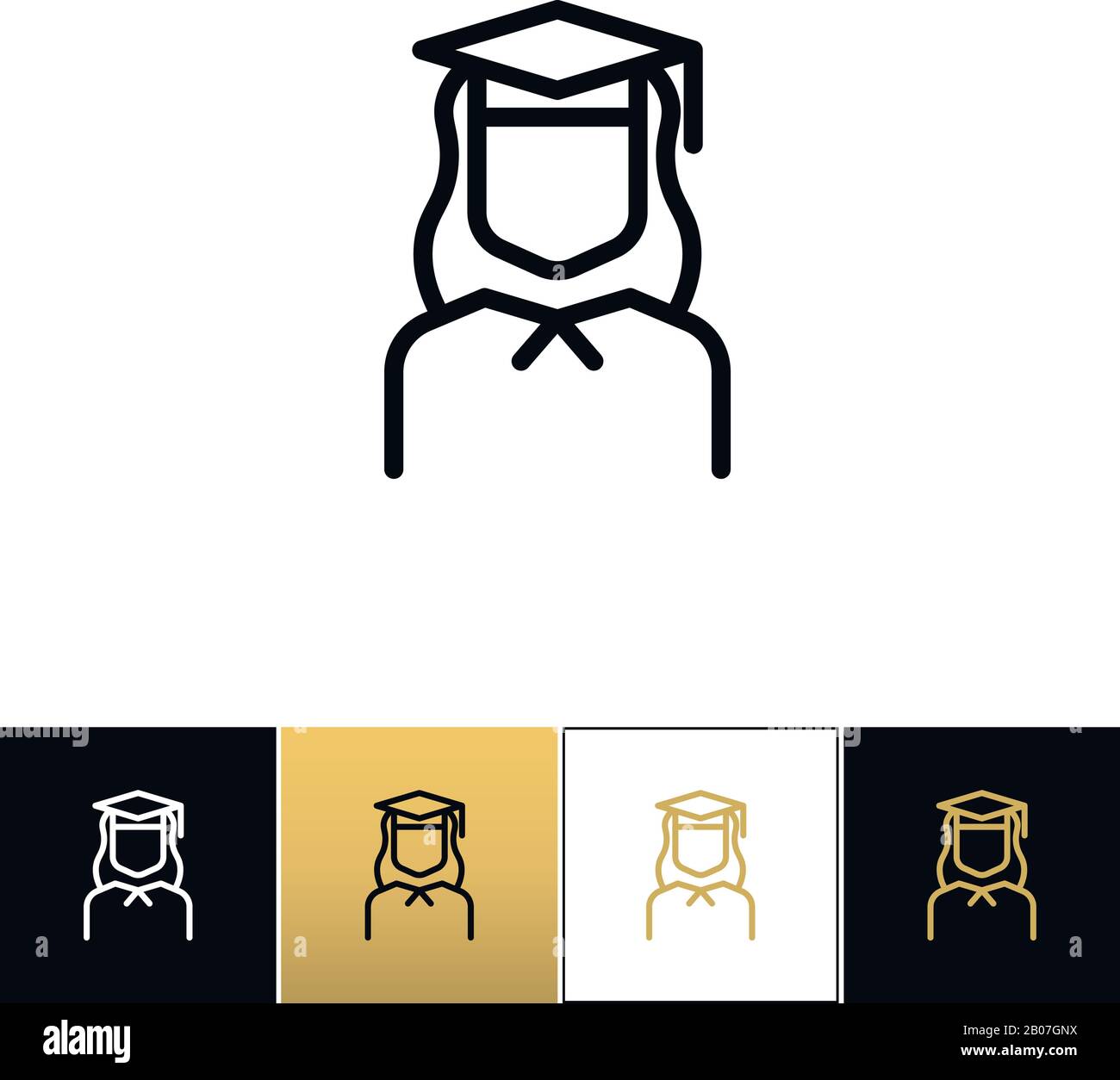 Graduation line vector icon. Graduation line program on black, white ...
