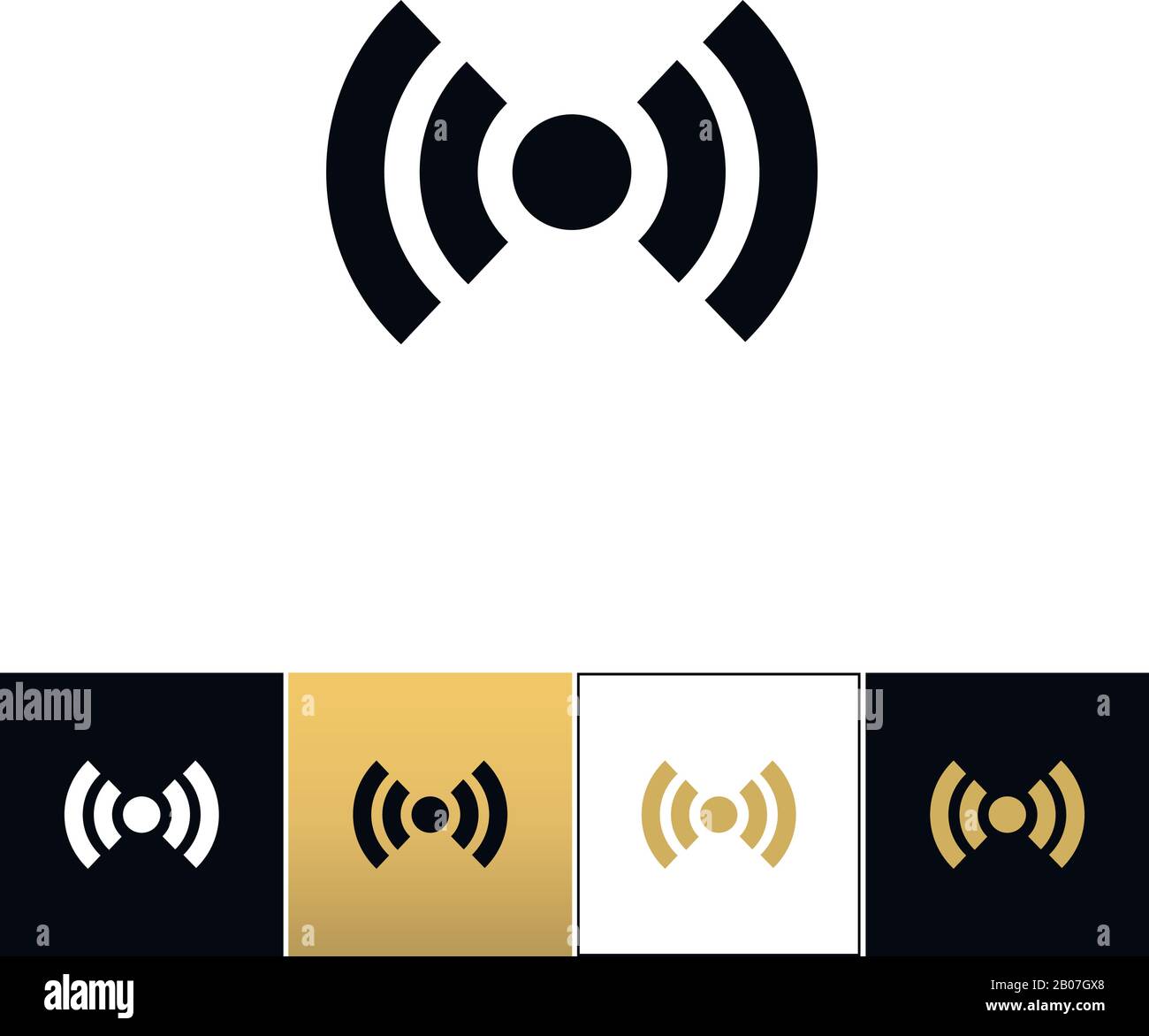 Wi-fi wireless signal spot symbol vector icon. Wi-fi wireless signal ...