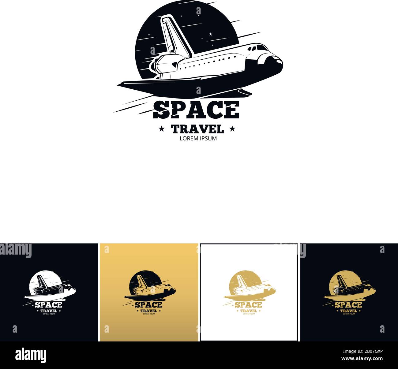 Shuttle logo or space travel vector icon. Shuttle logo or space travel ...