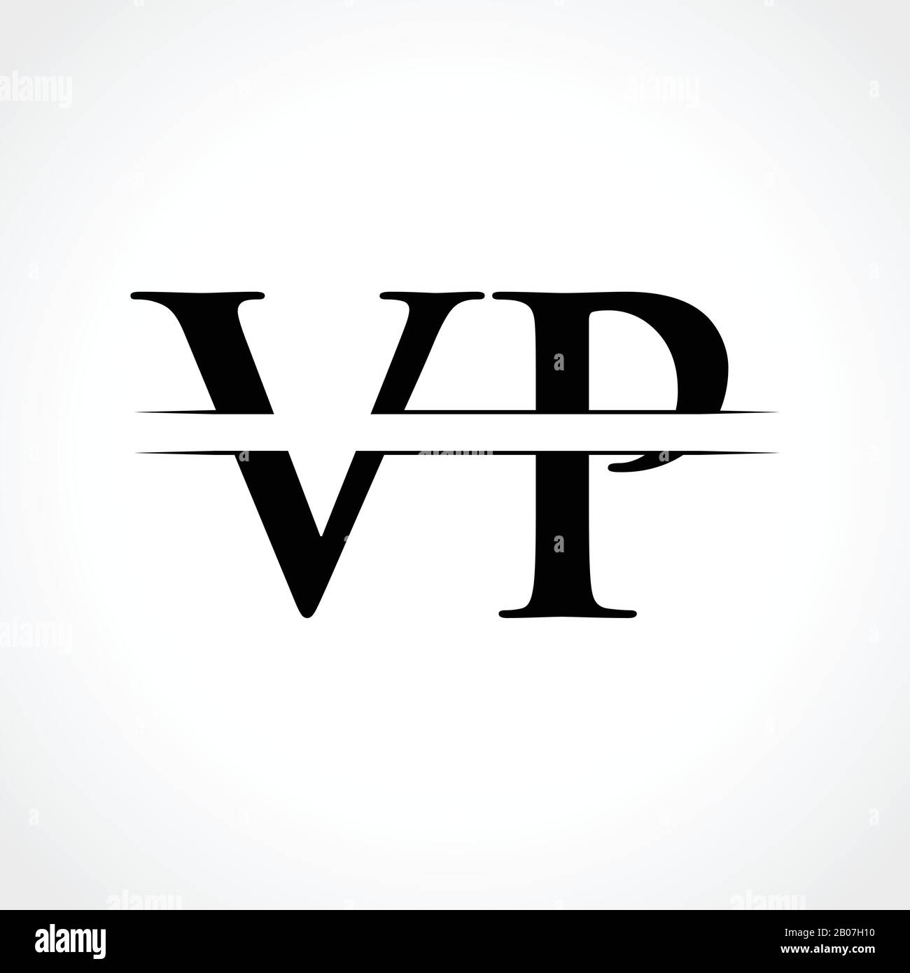 Creative Letter VP Logo Vector Template With Black Color. VP Logo ...