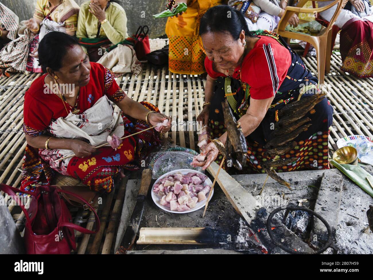 February 19, 2020, Guwahati, Assam, India: Mishing tribal women ...