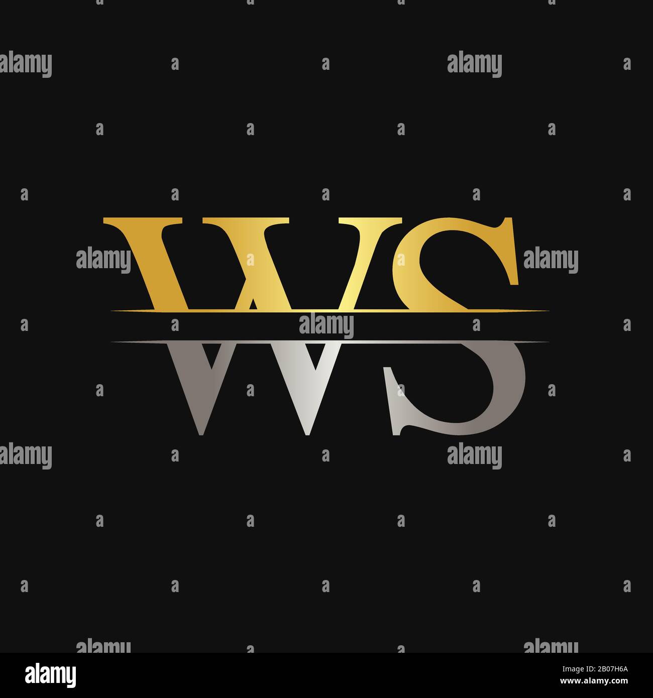 Initial WS Letter Linked Logo. Creative Letter WS Logo Design Vector ...
