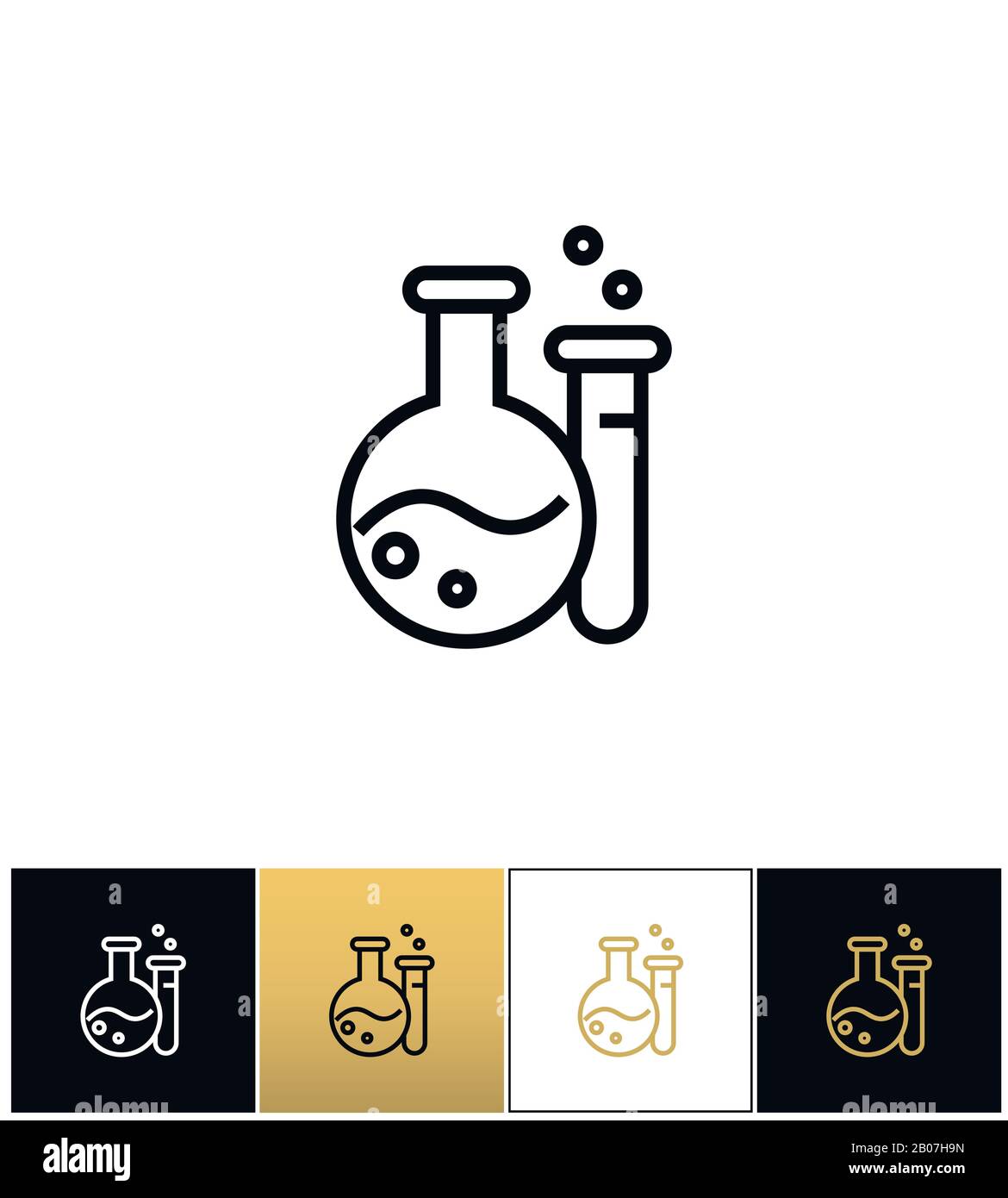 Flask and beaker equipment lab vector icon. Flask and beaker equipment ...