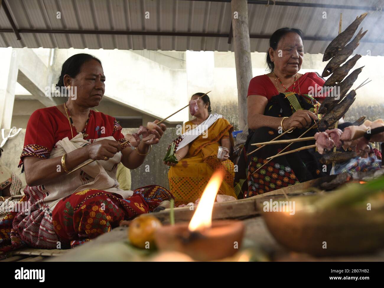 February 19, 2020, Guwahati, Assam, India: Mishing tribal women ...