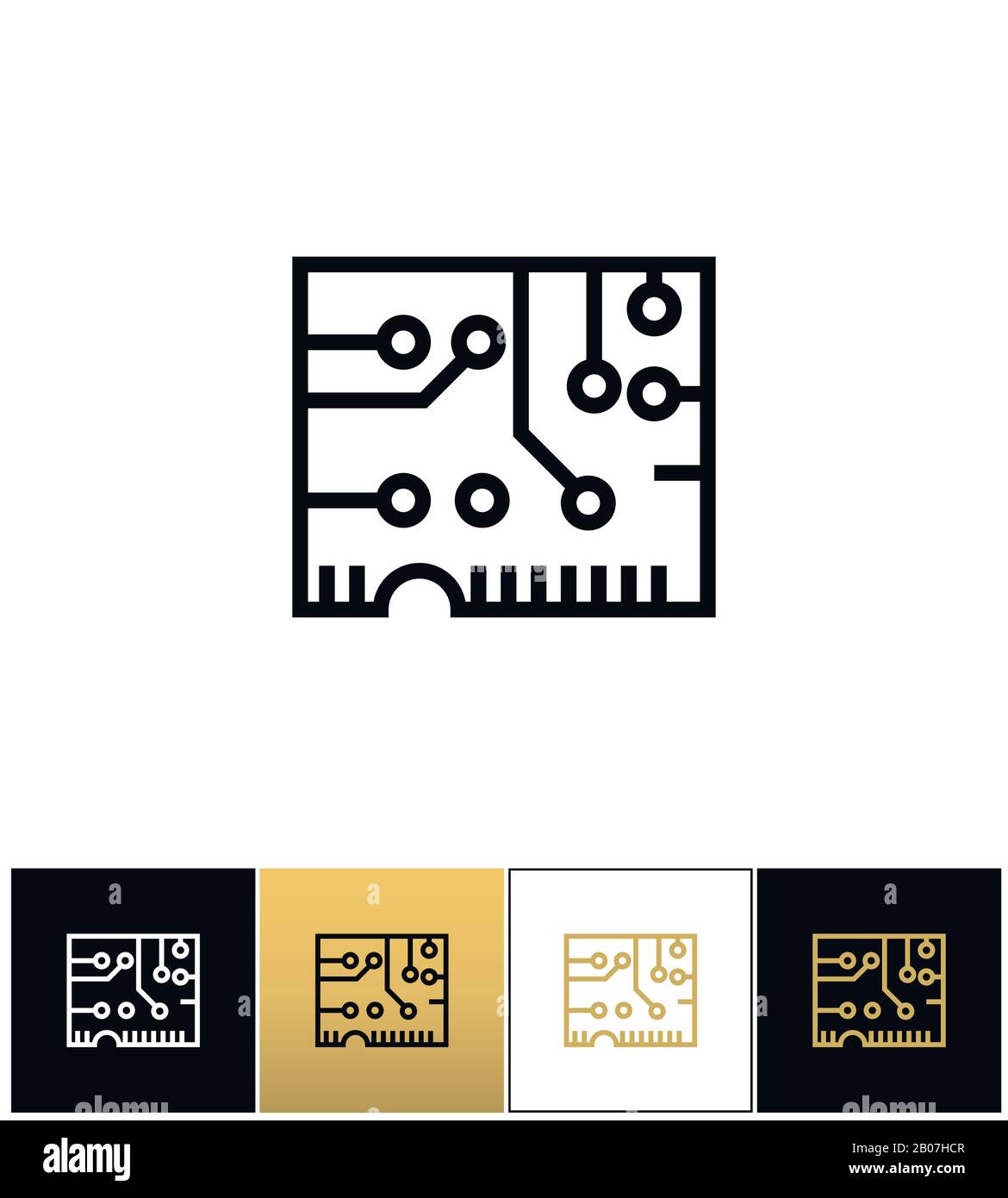 Electronics computer circuit chip vector icon. Electronics computer ...