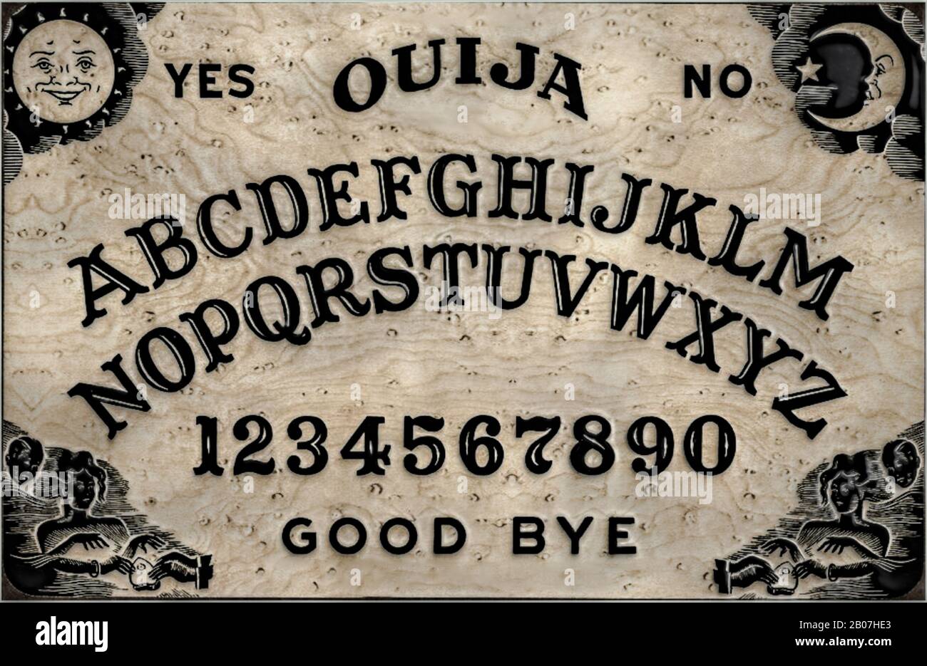 3d illustration of a classic ouija table Stock Photo - Alamy