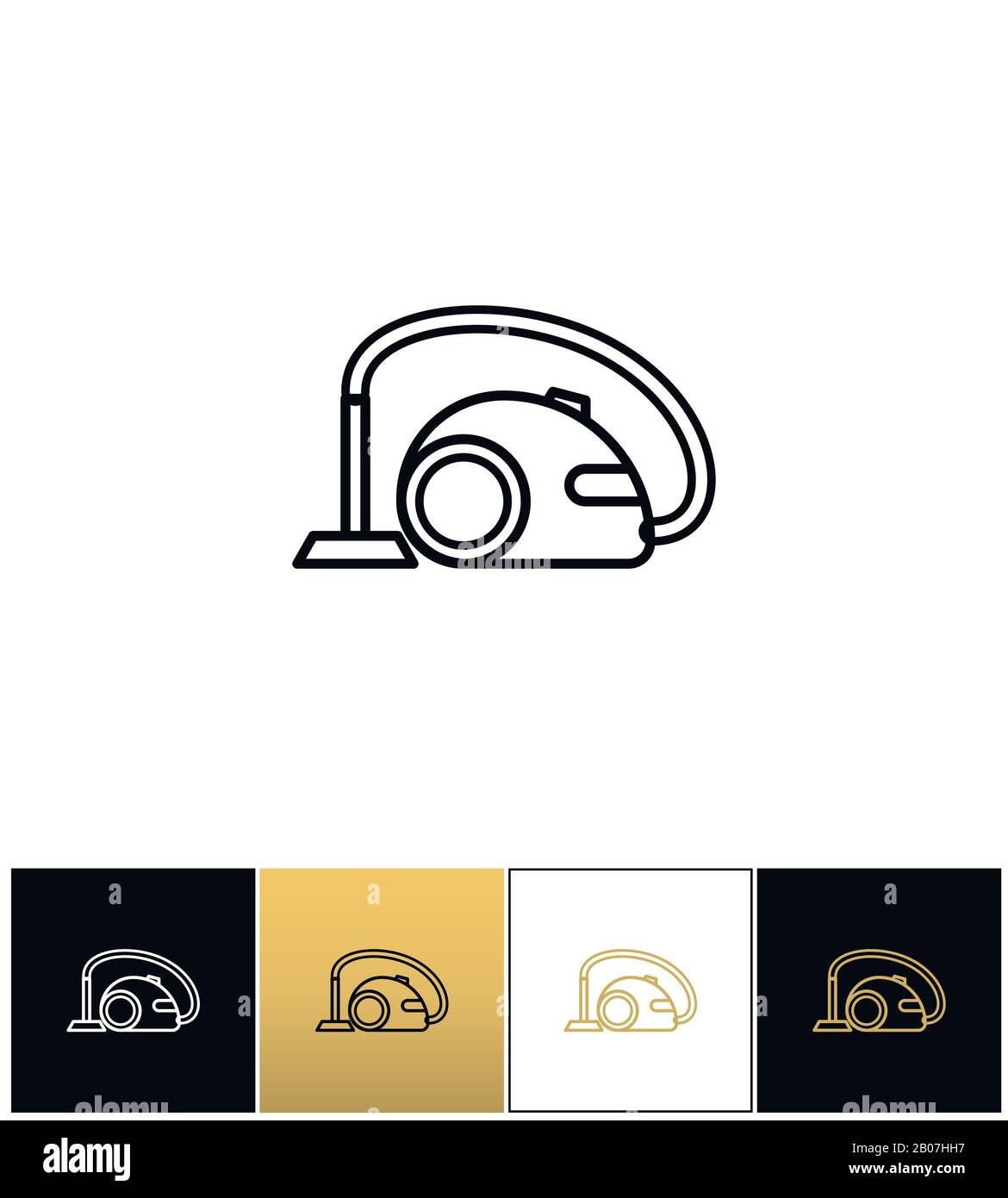 House vacuum cleaner sign or power washer vector icons on black, white ...