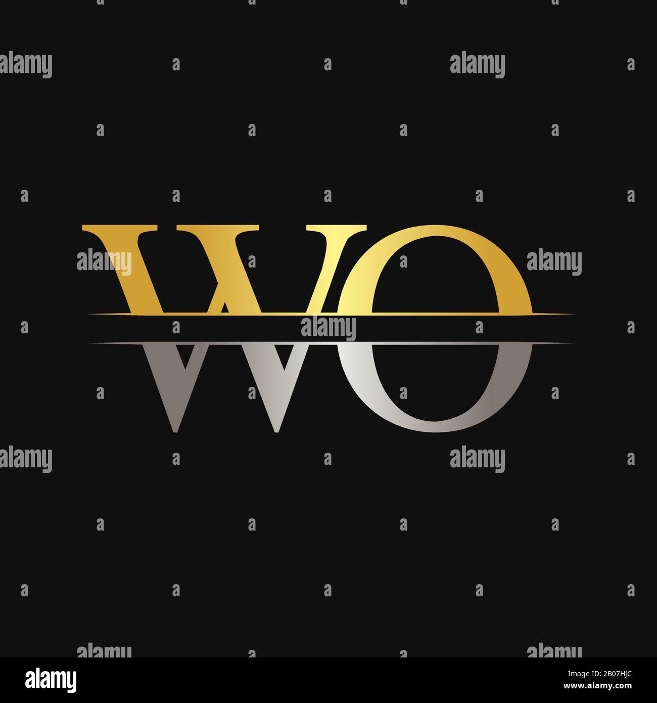 Initial WO Letter Linked Logo. Creative Letter WO Logo Design Vector ...