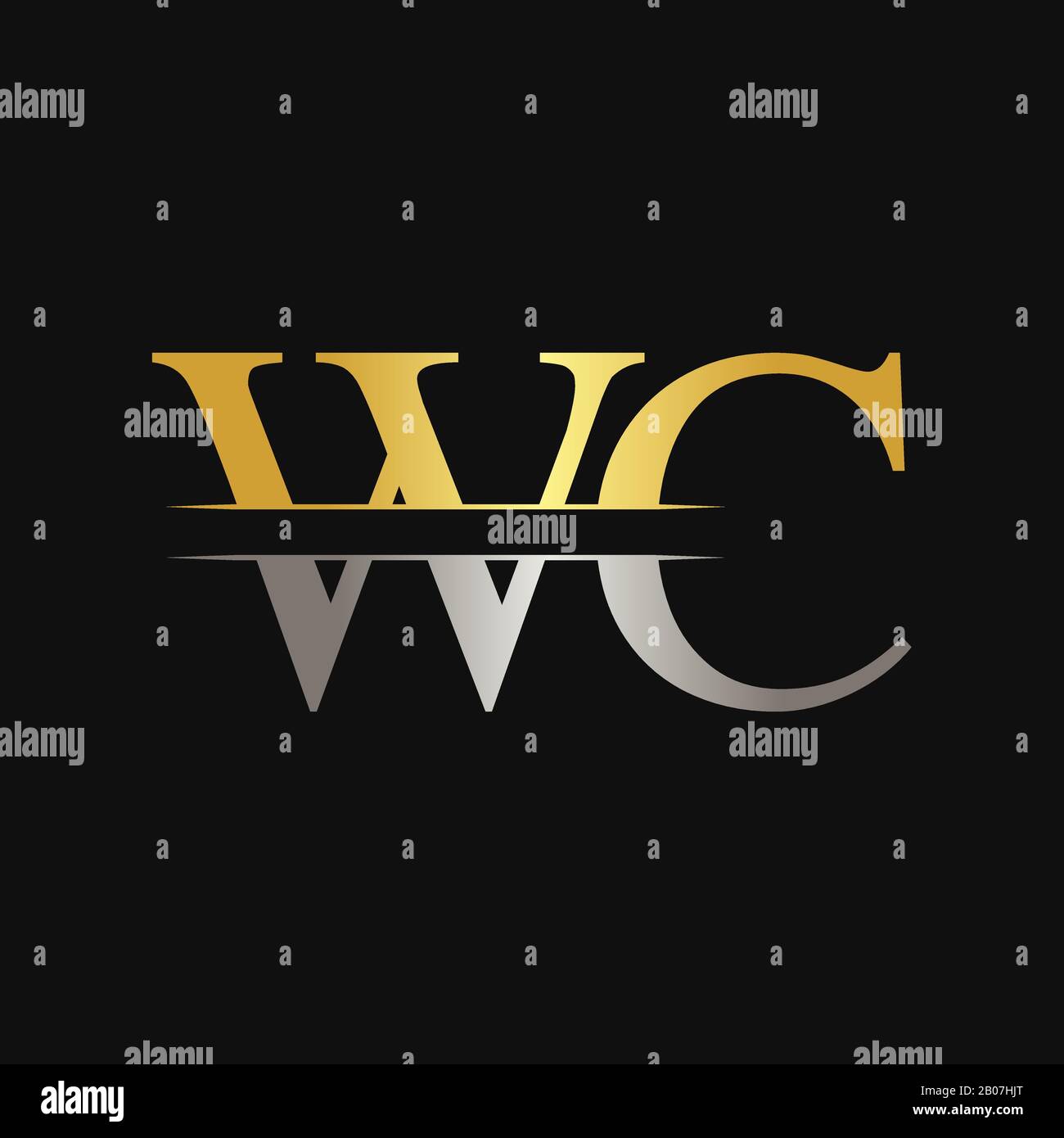 Initial WC Letter Linked Logo. Creative Letter WC Logo Design Vector ...