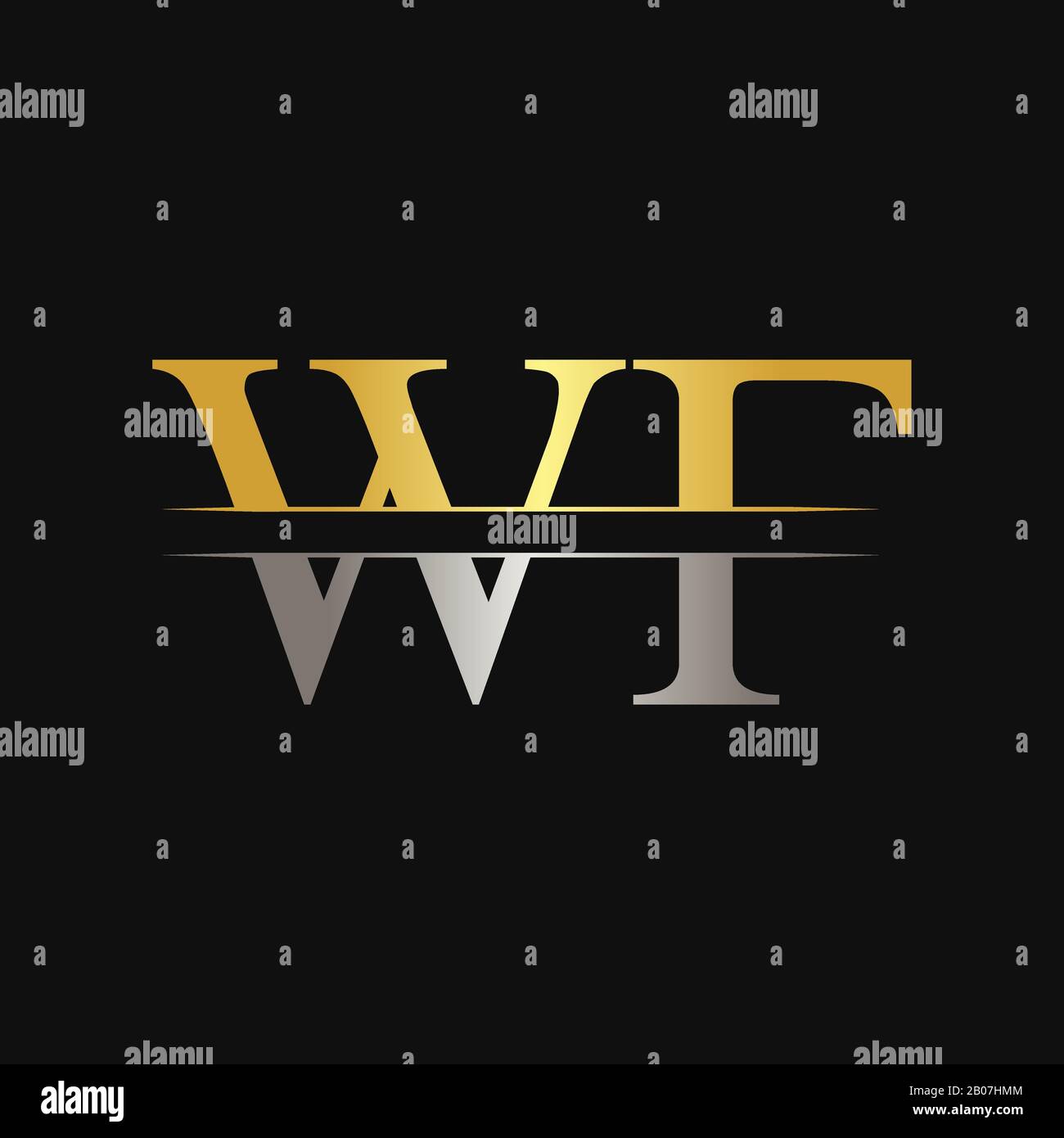 Initial WF Letter Linked Logo. Creative Letter WF Logo Design Vector ...