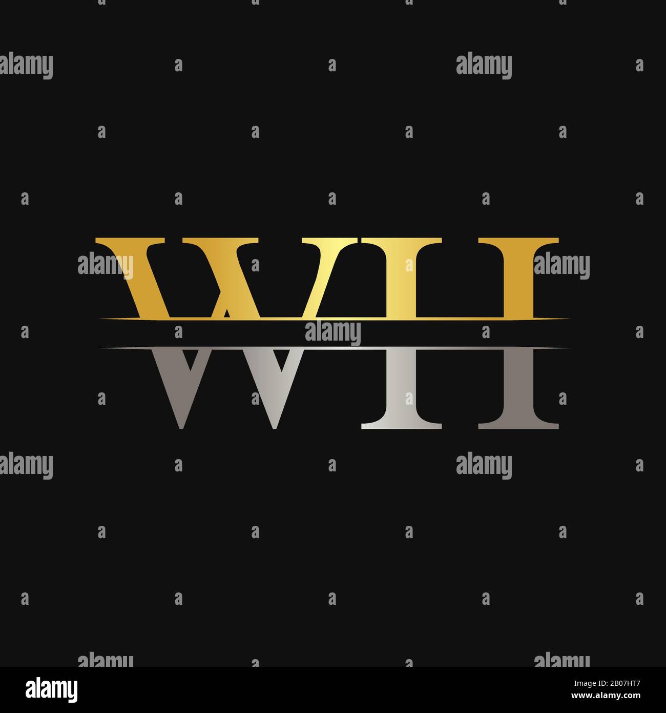 Initial WH Letter Linked Logo. Creative Letter WH Logo Design Vector Template Stock Vector Image ...