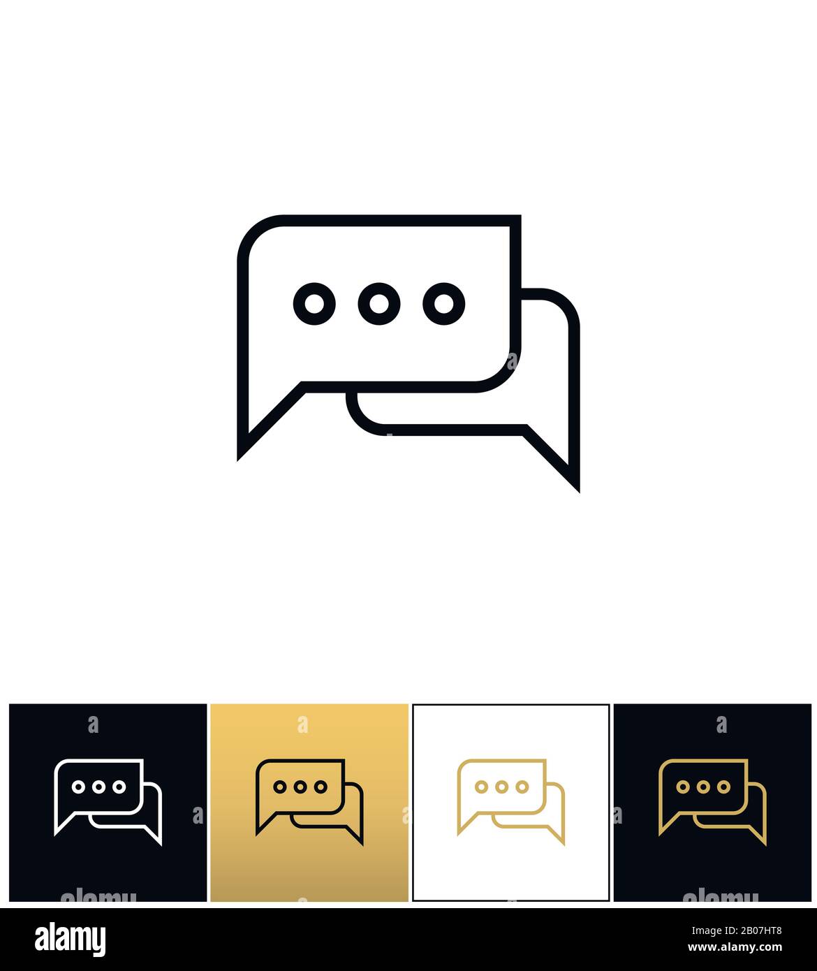 Speak conversation, comment or thinking bubbles vector icon. Speak ...