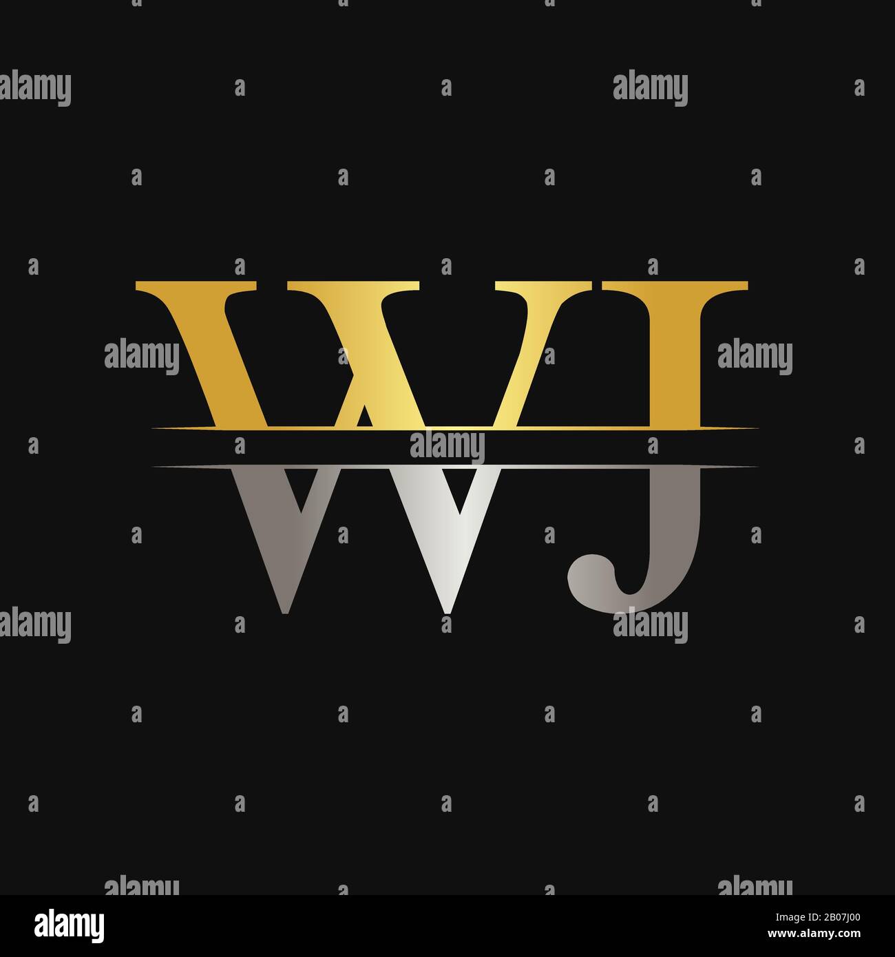 Initial WJ Letter Linked Logo. Creative Letter WJ Logo Design Vector ...