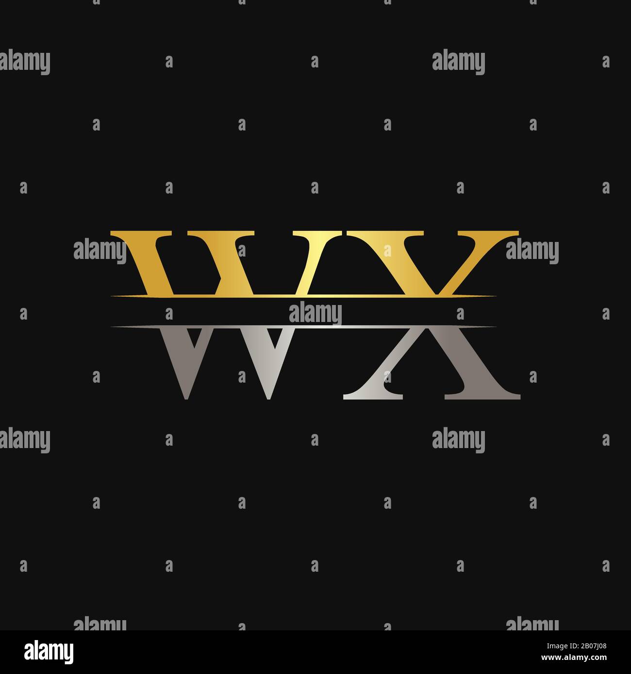 Initial WX Letter Linked Logo. Creative Letter WX Logo Design Vector ...