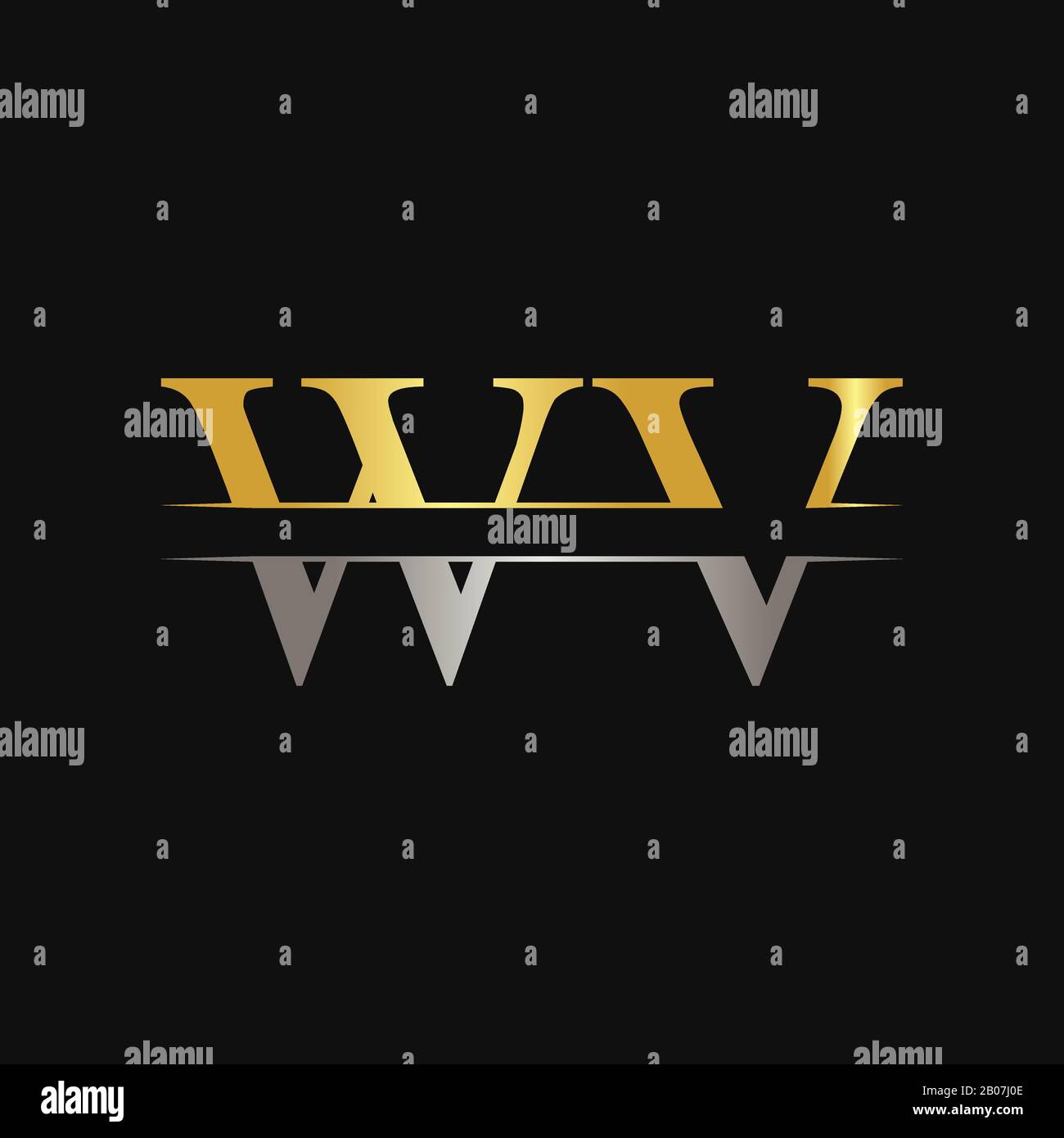 Initial WV Letter Linked Logo. Creative Letter WV Logo Design Vector ...