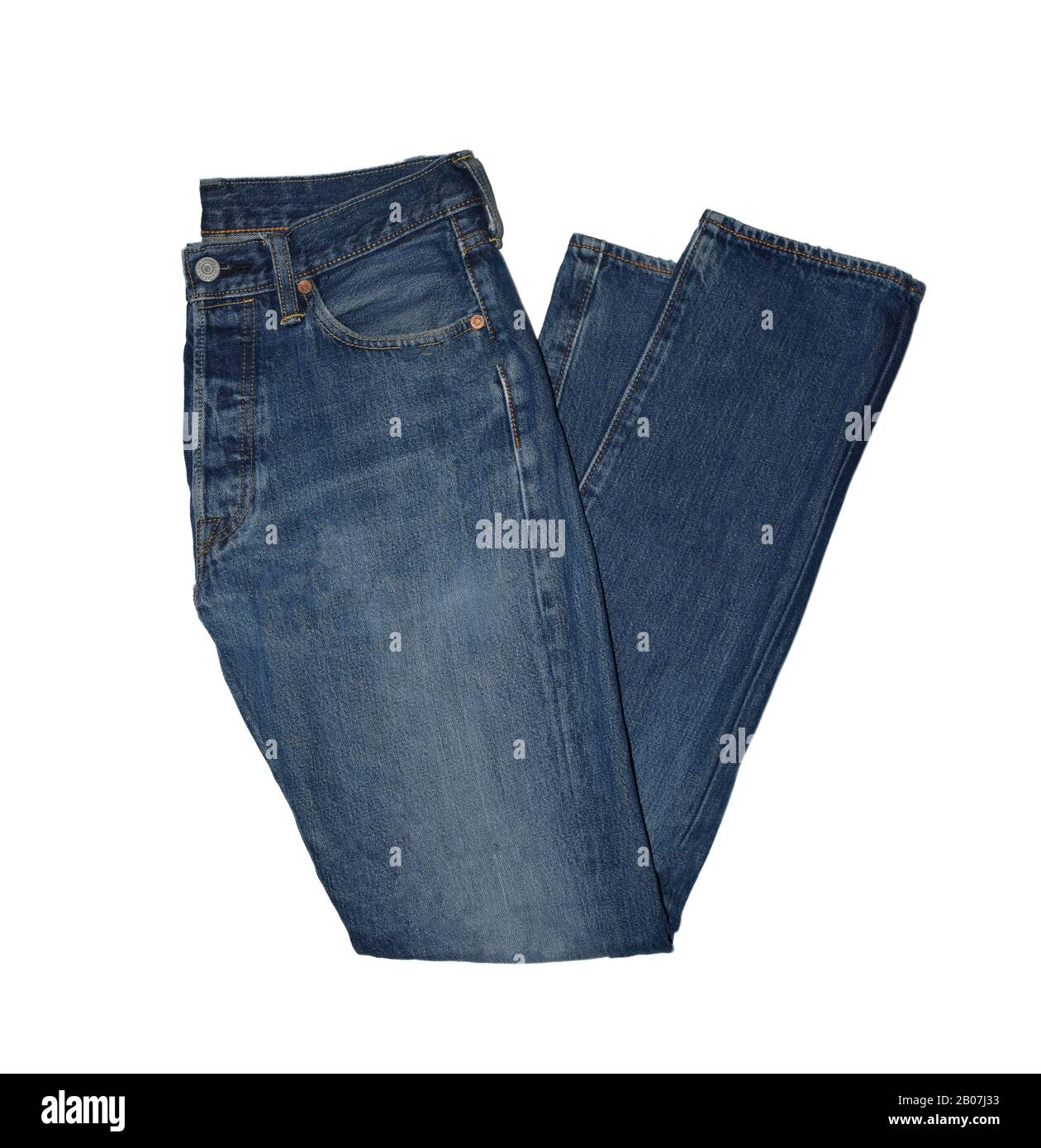 Set of Colorful shades of blue jeans trousers isolated in style light ...