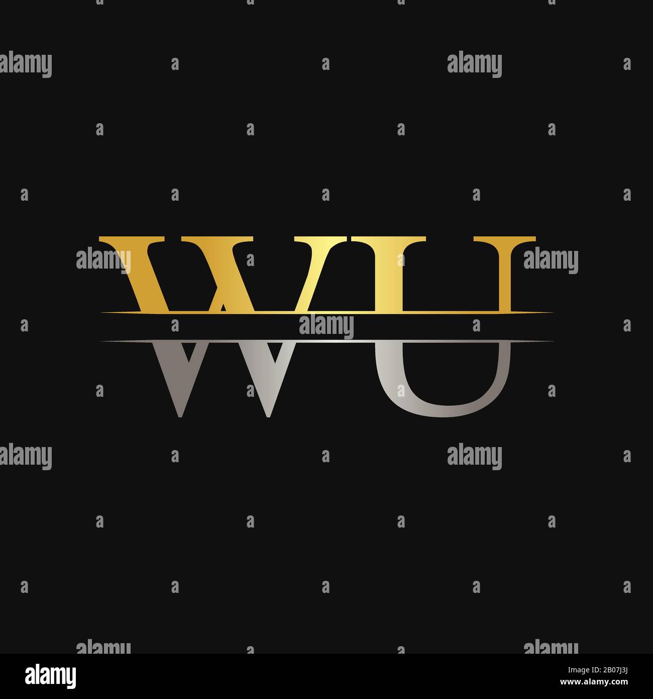 Initial WU Letter Linked Logo. Creative Letter WU Logo Design Vector ...