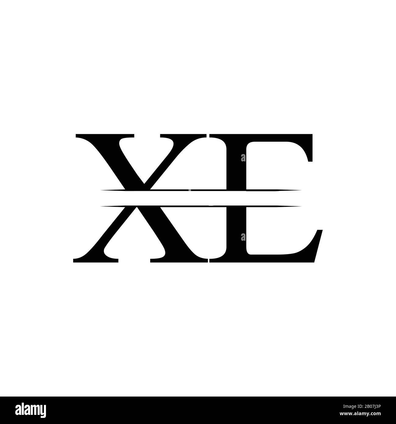 Creative Letter XE Logo Vector With black Colors. Abstract Linked ...