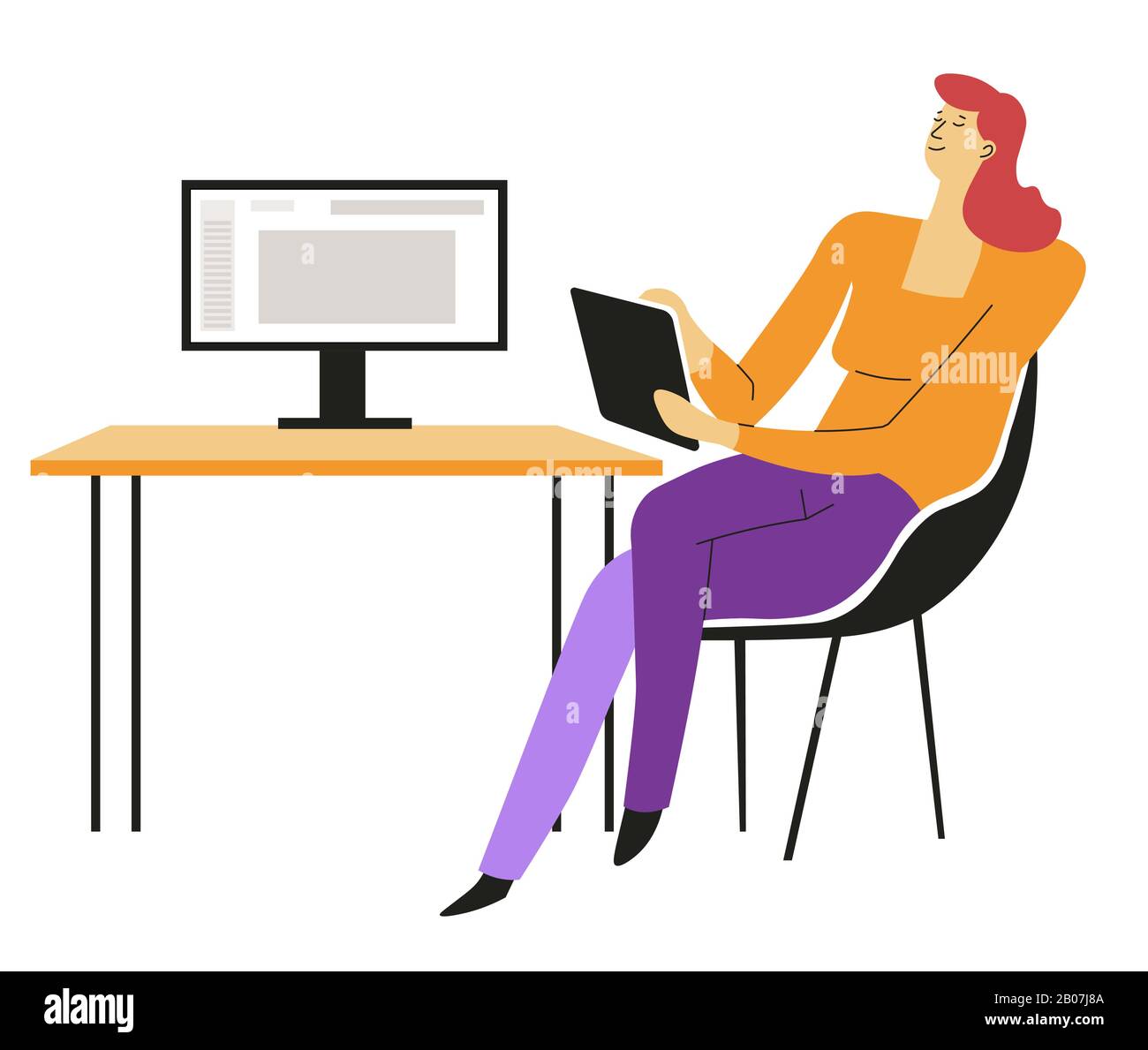 Writer type female Stock Vector Images - Alamy