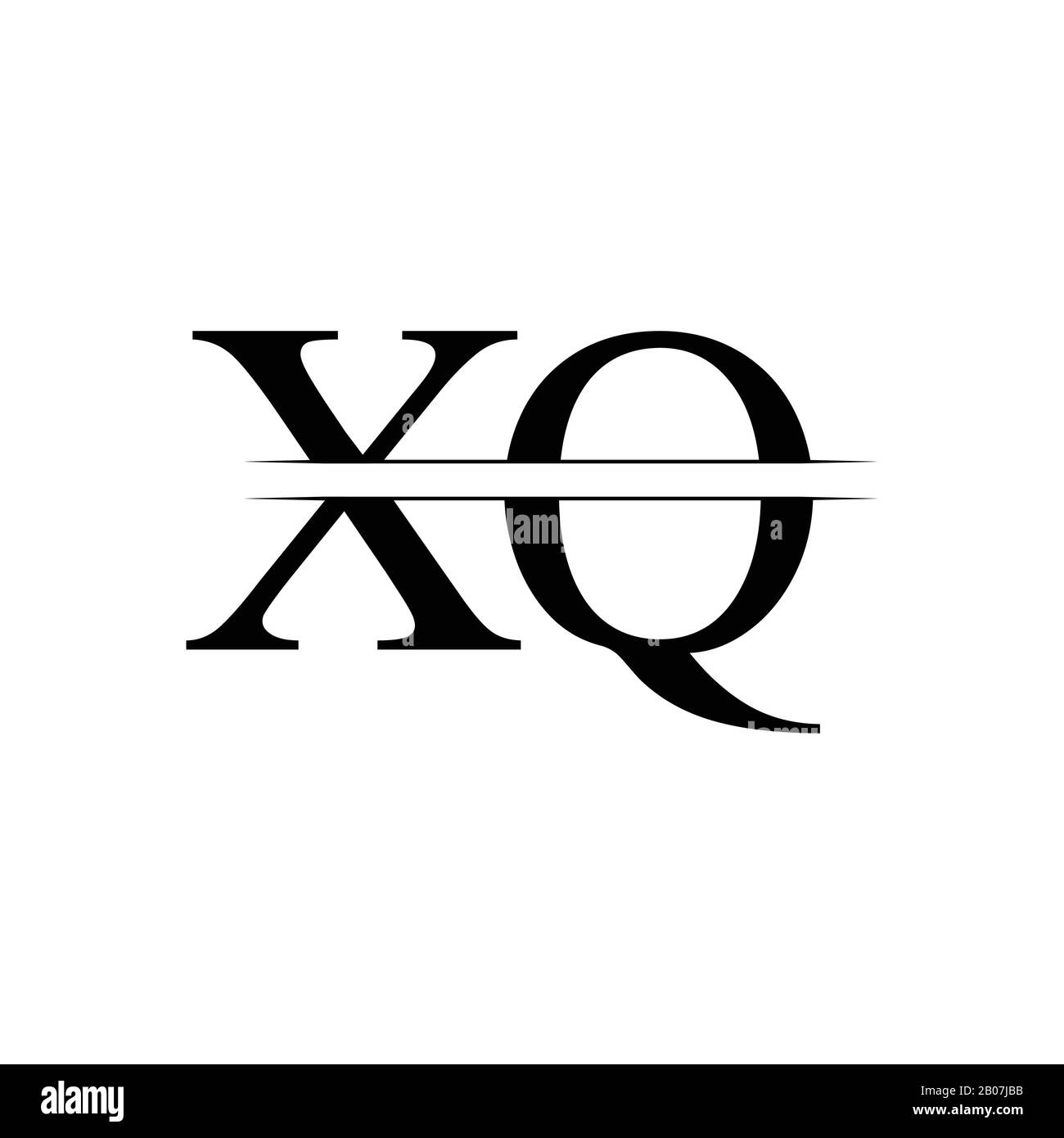 Creative Letter XQ Logo Vector With black Colors. Abstract Linked ...