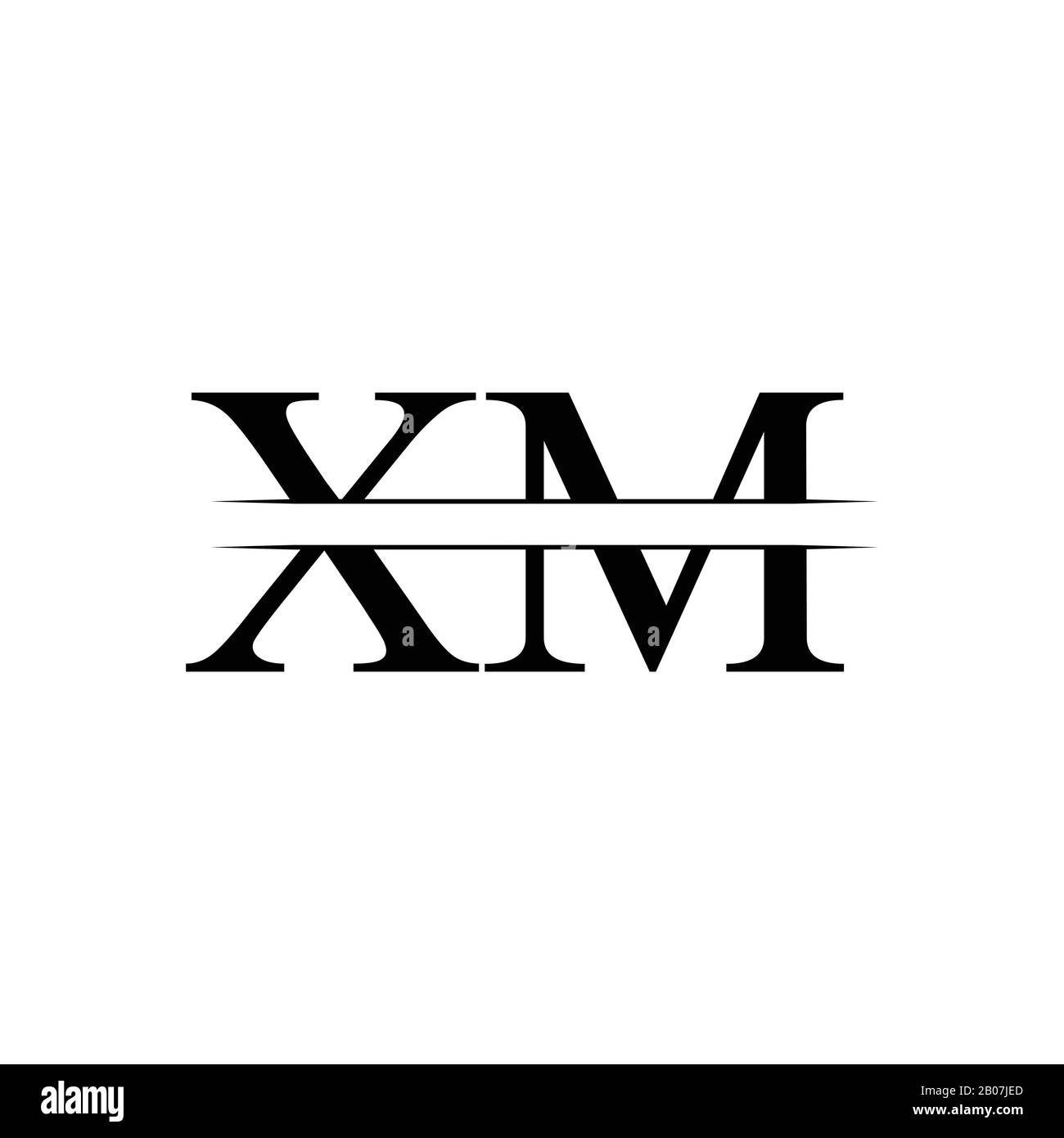 Creative Letter XM Logo Vector With black Colors. Abstract Linked ...