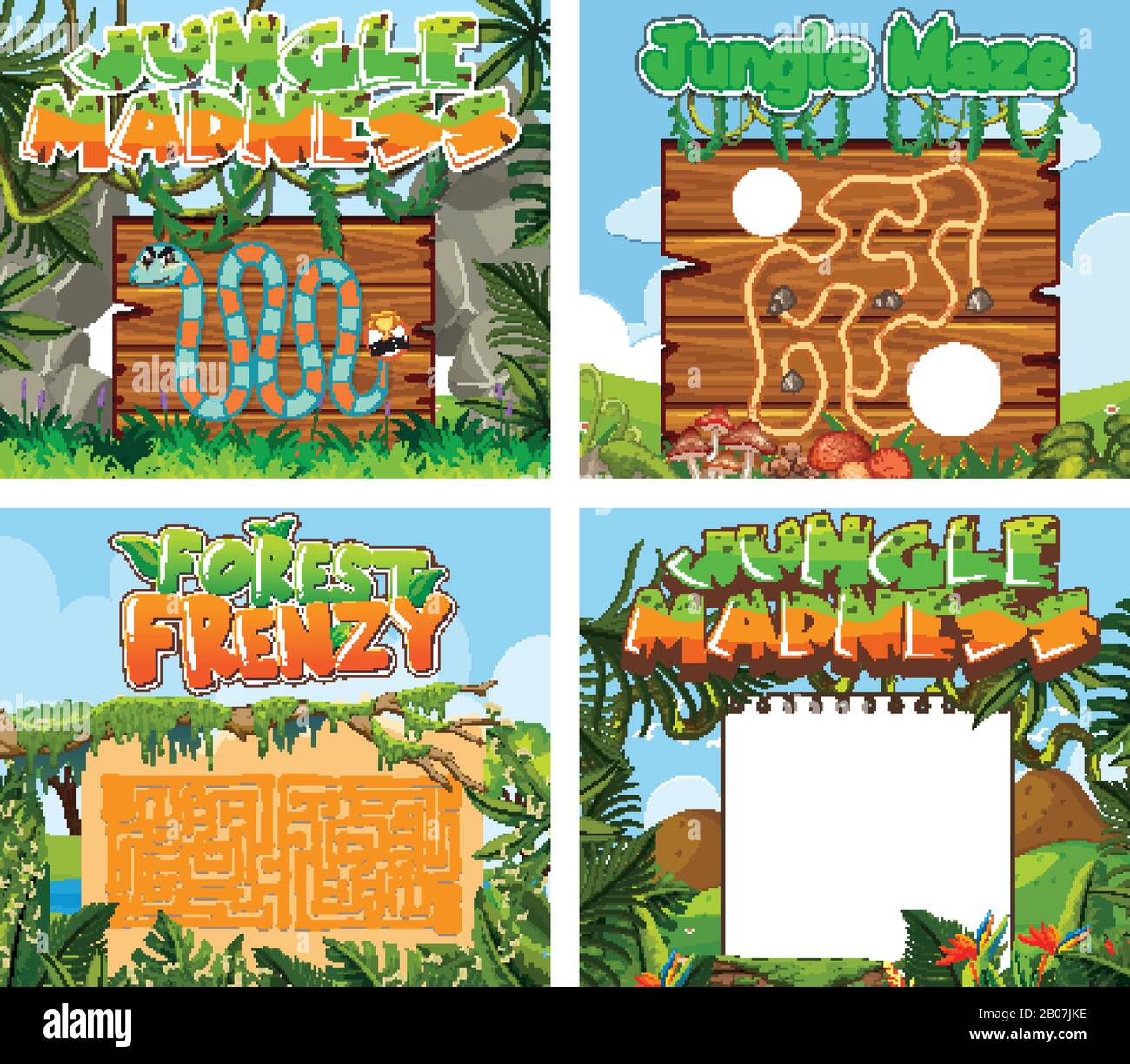 Game templates with green grass in background illustration Stock Vector ...