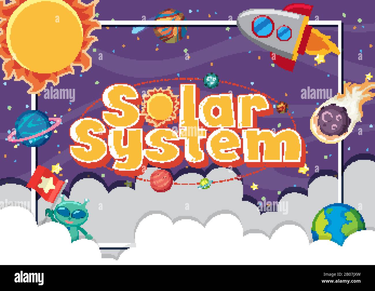 Poster design with many planets in the solar system illustration Stock ...