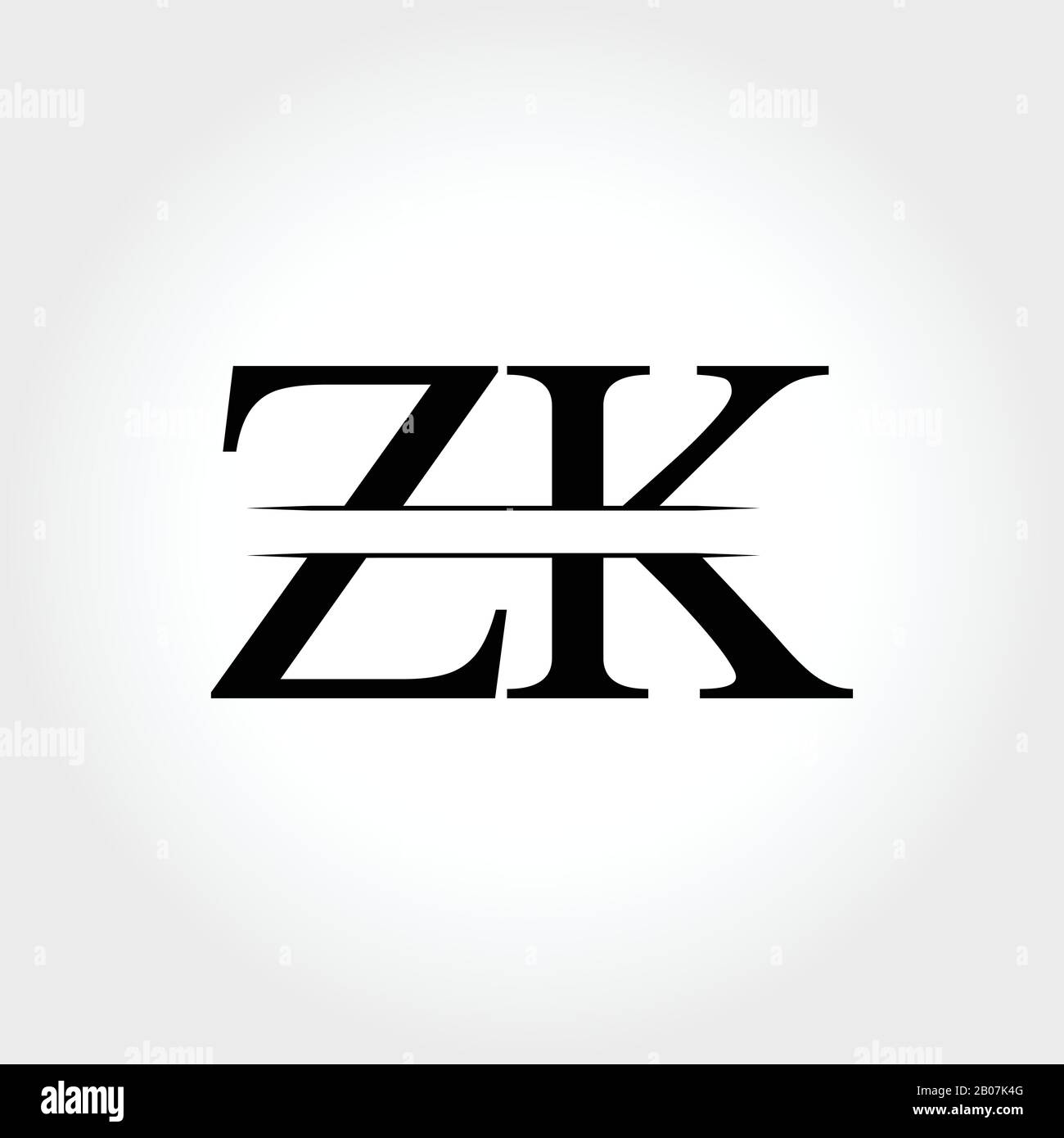 Initial Zk Logo Design Vector Template Creative Letter Zk Business