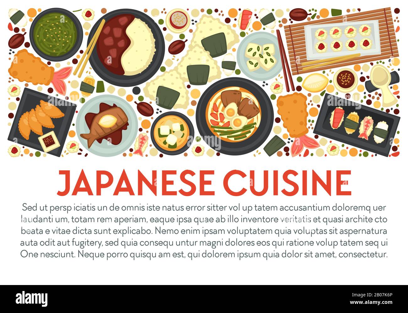 Top view fried asian Stock Vector Images - Alamy