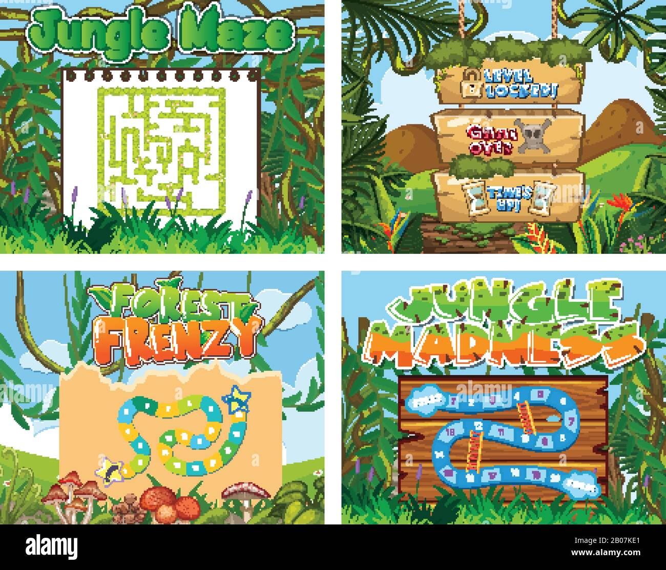Jungle Theme Background Illustrations
