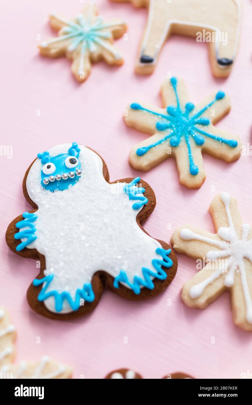 Christmas cookies decorated with royal icing Stock Photo - Alamy