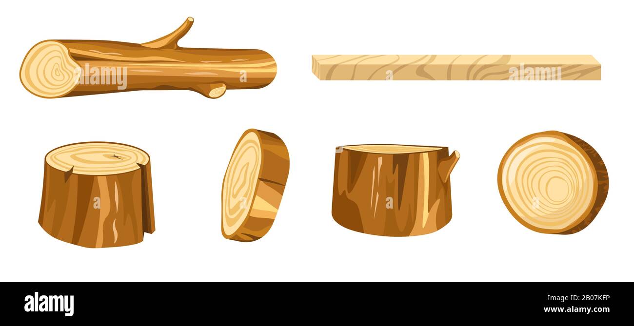 Plank stump timber piece Stock Vector Images - Alamy