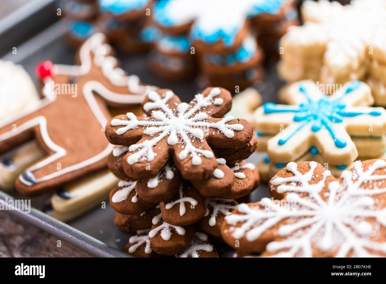 Christmas cookies decorated with royal icing Stock Photo - Alamy