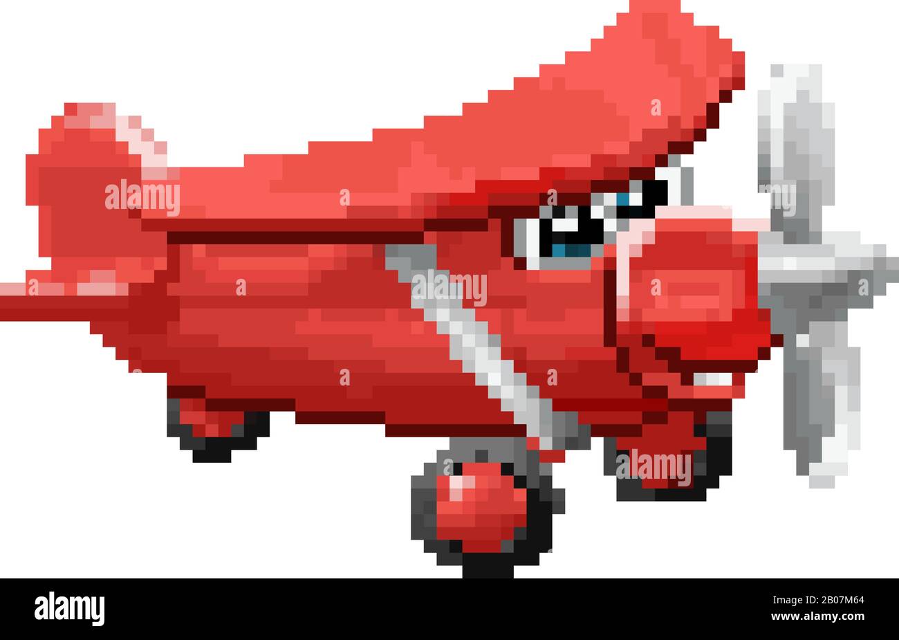 Airplane 8 Bit Pixel Game Art Cartoon Character Stock Vector Image ...