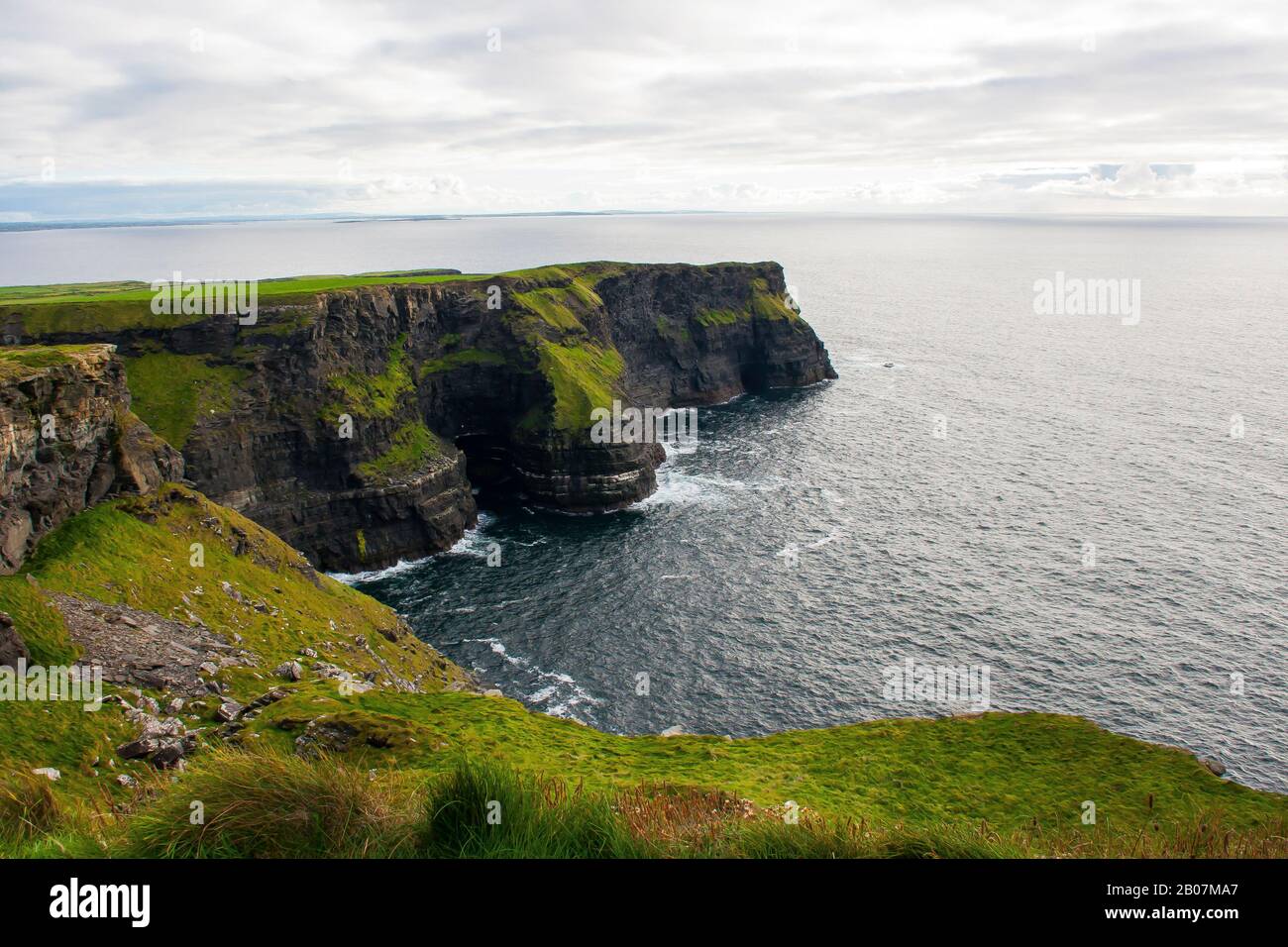 The cliffs of Moher in Co Clare in the West of Ireland taken on an ...
