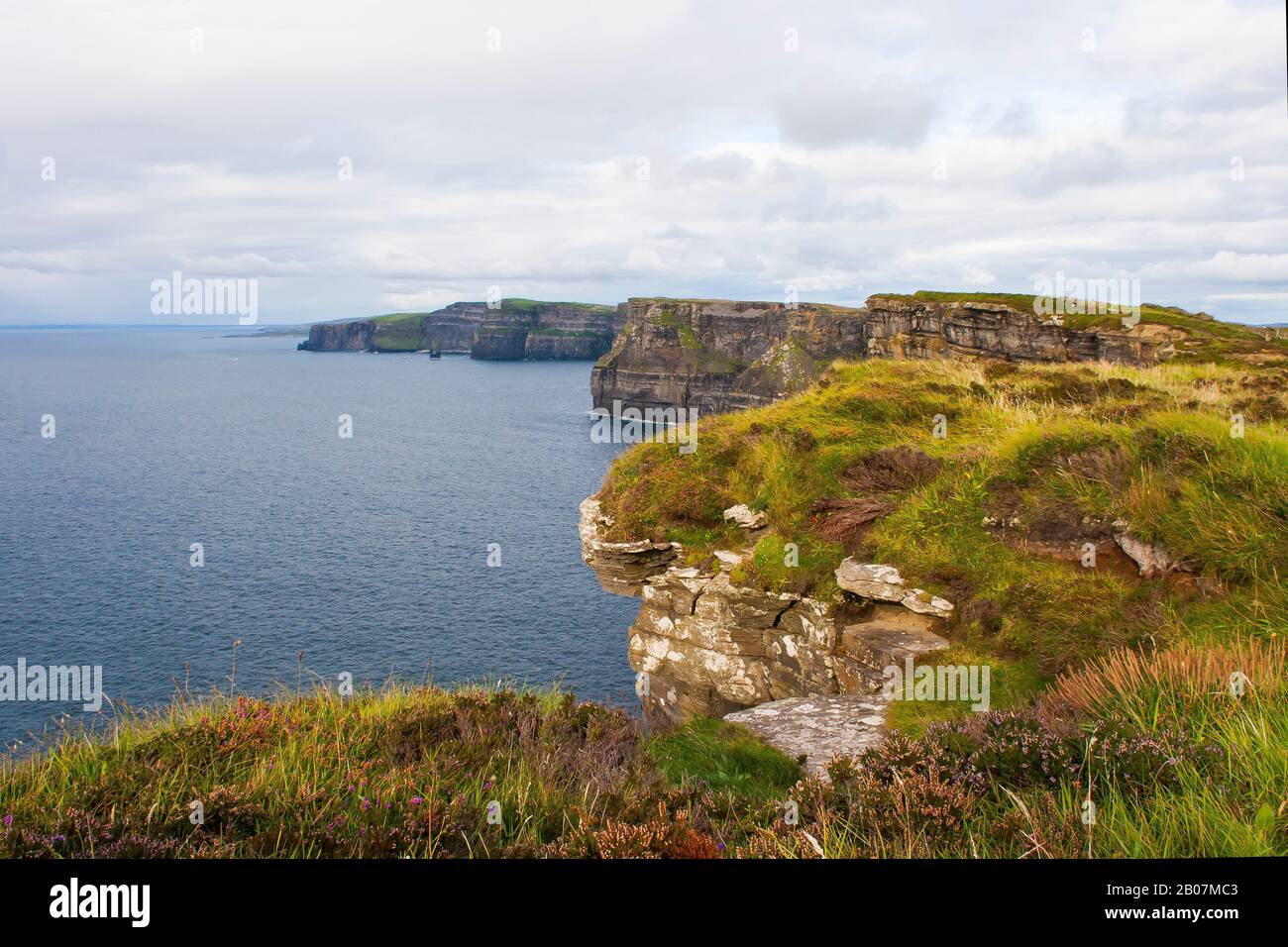 The cliffs of Moher in Co Clare in the West of Ireland taken on an ...