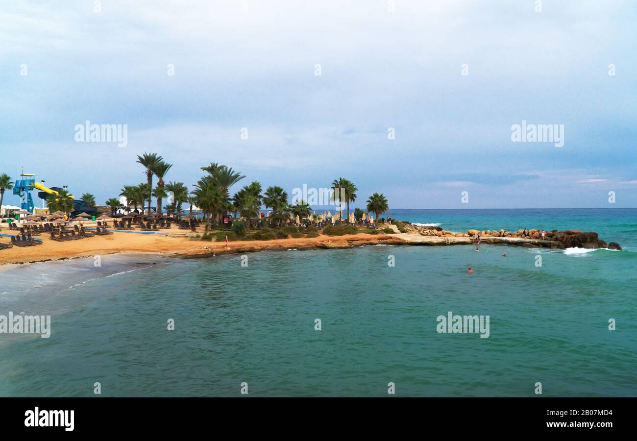 Beautiful view of Latchi Adams Beach in Ayia Napa, Cyprus Stock Photo ...