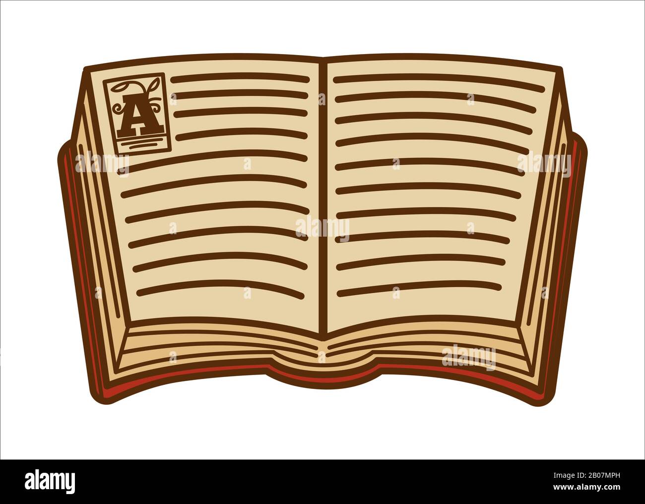 Ancient open book with medieval letter font vector Stock Vector Image ...