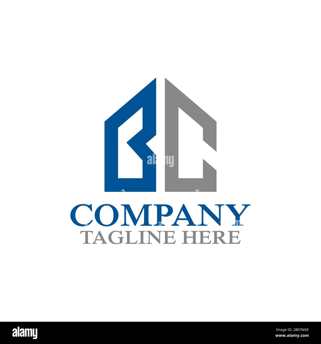Modern real estate and the letters BC or CB. Vector illustration Stock ...