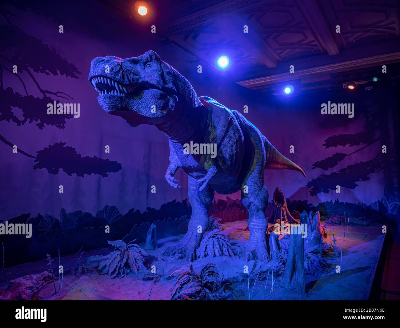 London, United Kingdom. Circa December 2019. An animatronic of a ...