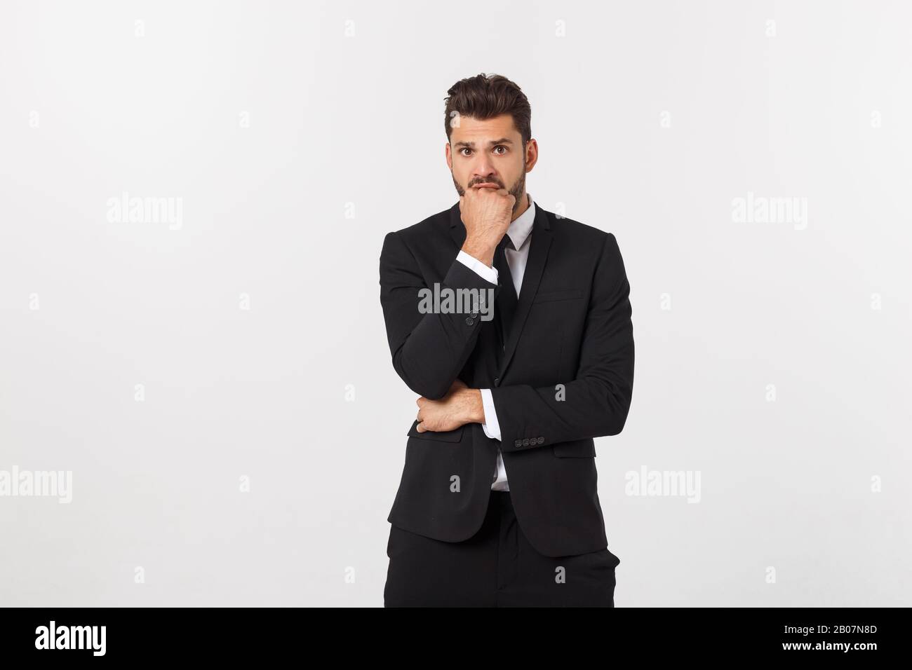 Business Concept - Portrait Handsome Business man confident face. White ...