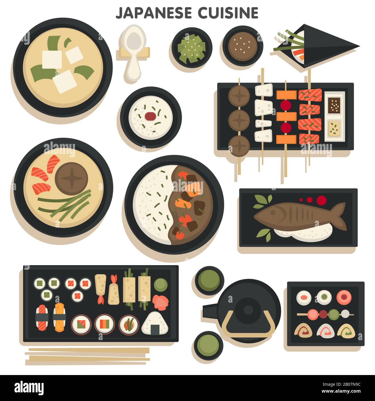 Cooking meat dishes on Stock Vector Images - Alamy