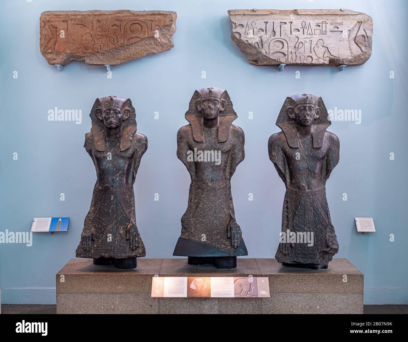 London, United Kingdom. Circa December 2019. Egyptian statues in the ...